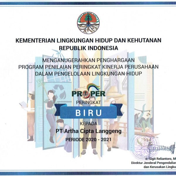 Certification - PT. Artha Cipta Langgeng